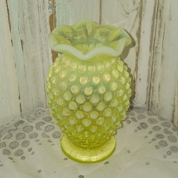 Fenton | Accents | Vintage Fenton Hobnail Topaz Opalescent Uranium ...